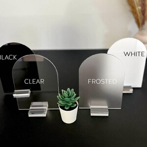 ARCH Shaped Clear, Frosted, White and Black Acrylic Blank Stock Sheet ...