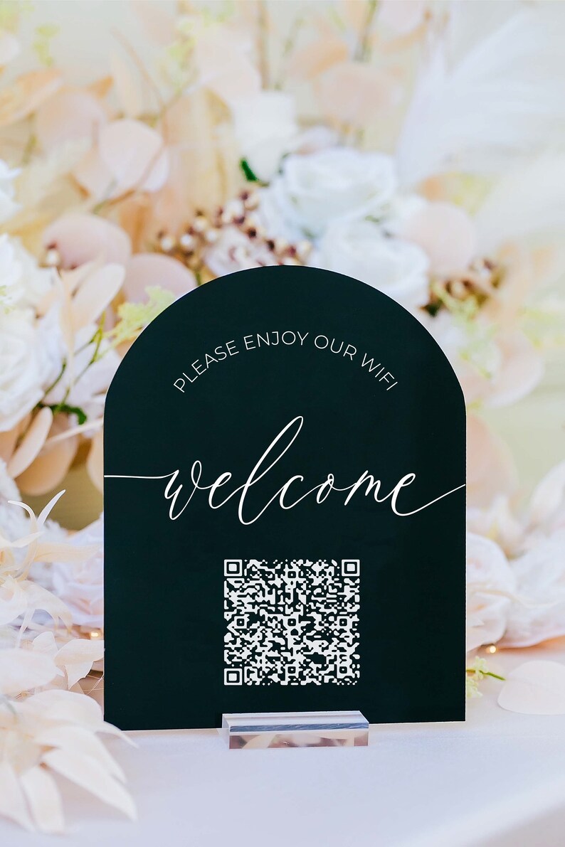 Scannable WIFI QR Code Welcome Please Enjoy Our Wireless - Etsy