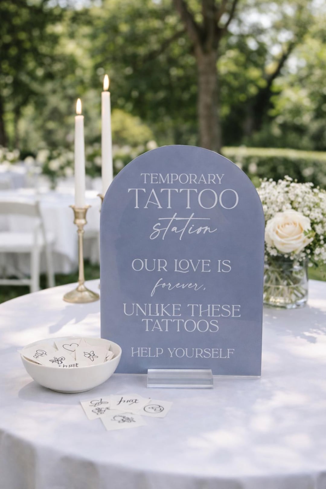 Temporary Tattoo Station Acrylic Sign for Wedding or Bachelorette | Fun ...