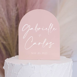 ARCH Acrylic Cake Topper, Personalized Name Wedding or Birthday Cake ...