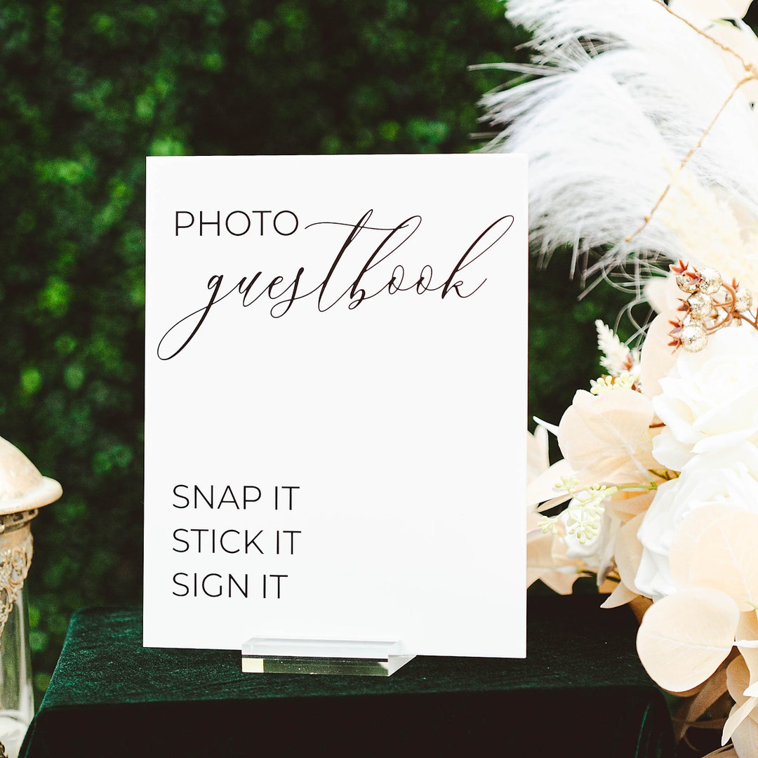 Photo Guestbook Snap It Stick It Sign It Clear Glass Look Acrylic ...