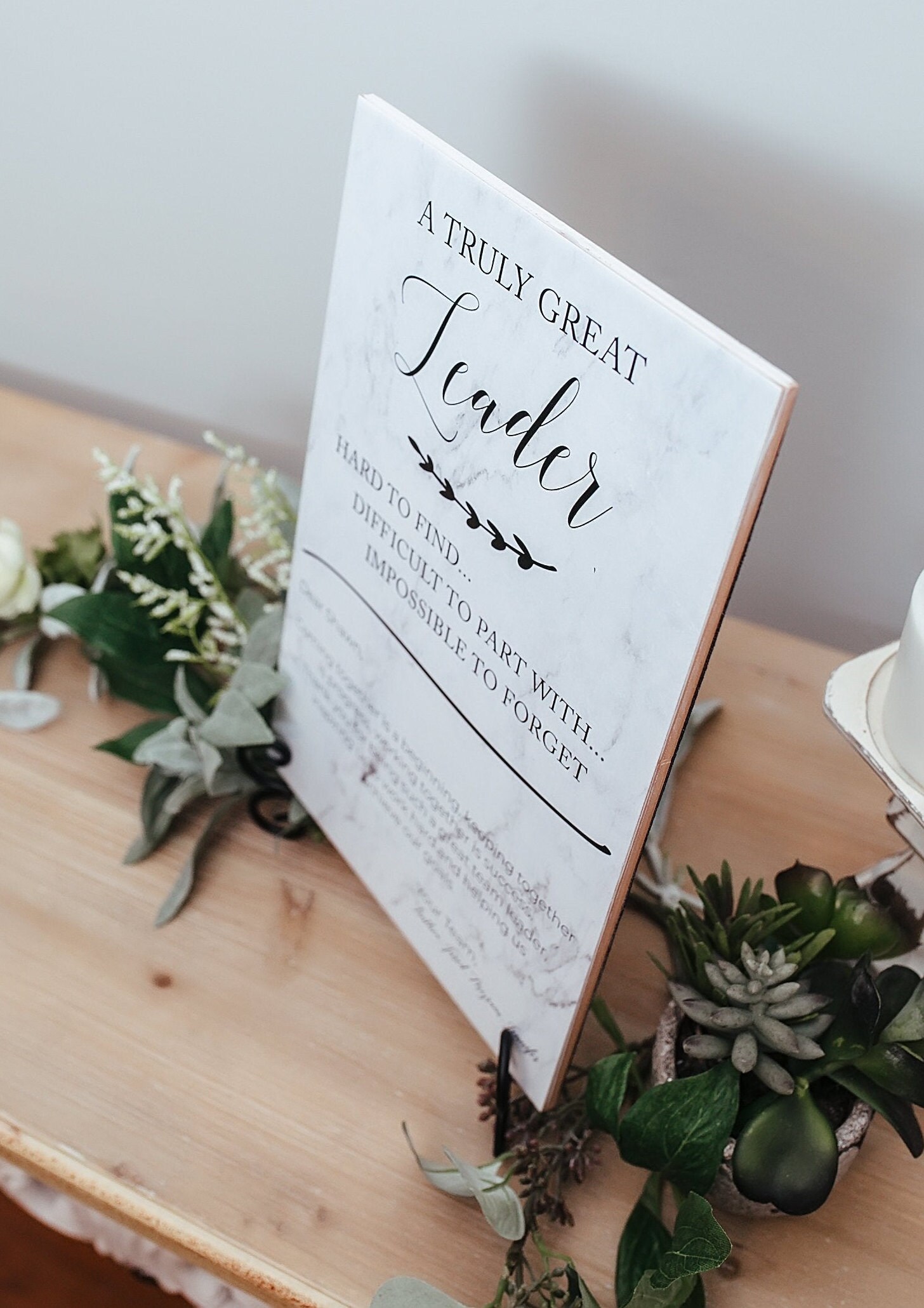 Marble Truly Great Leader Mentor Plaque With Stand Thank You | Etsy