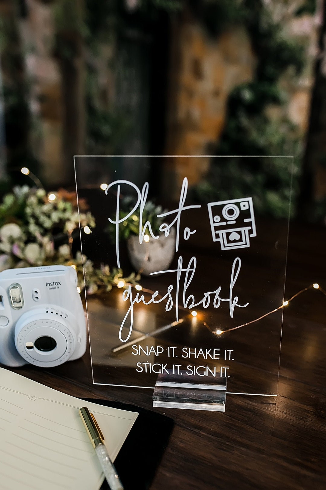 Photo Guestbook Snap It Stick It Sign It Clear Glass Look Acrylic ...