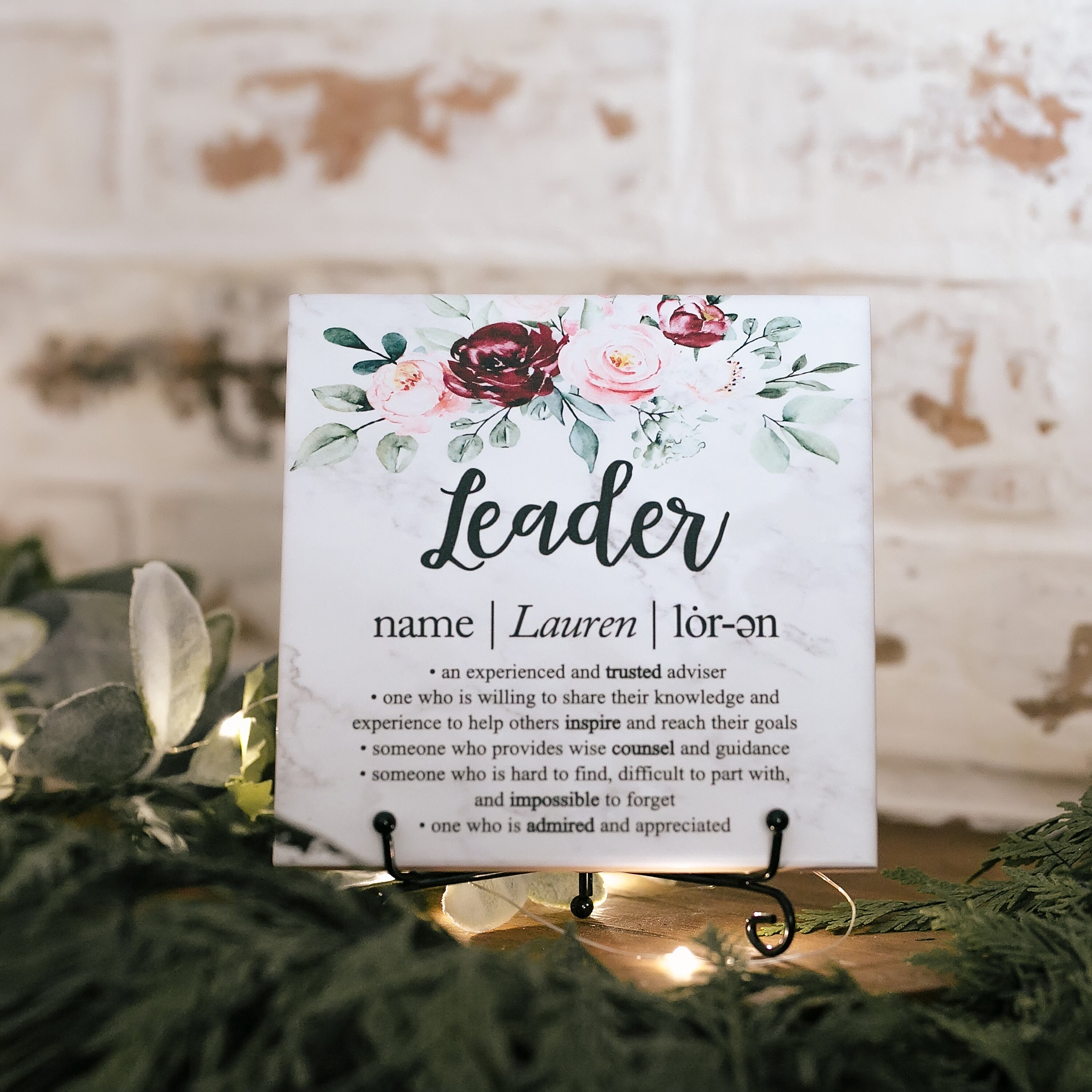 Marble Truly Great Leader Mentor Plaque With Stand Thank You - Etsy