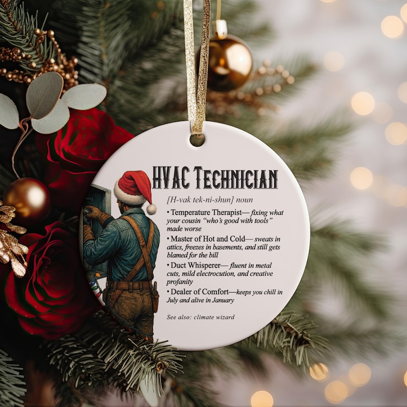 HVAC Technician Christmas Ornament Ceramic Holiday Gift for Heating ...