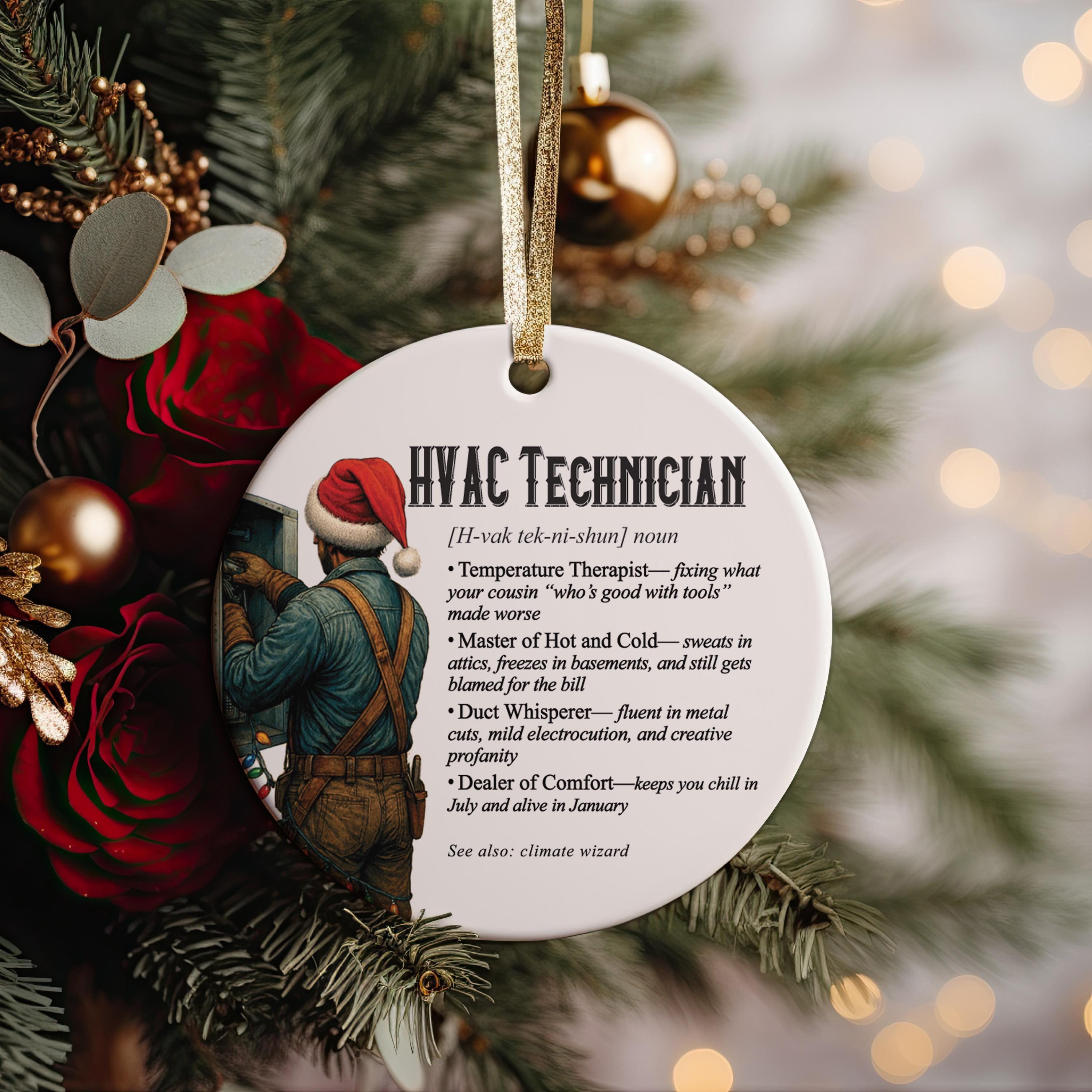 HVAC Technician Christmas Ornament Ceramic Holiday Gift for Heating ...