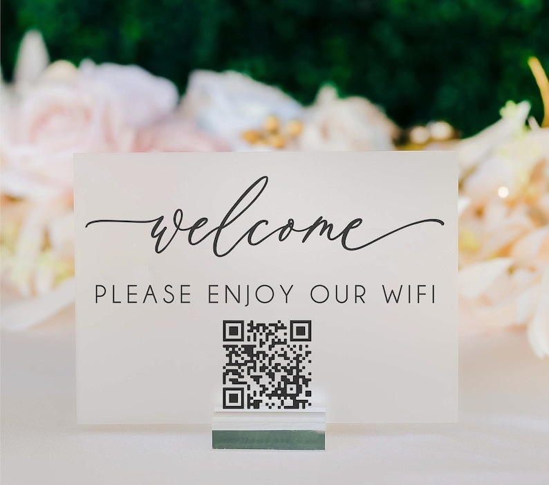 Scannable WIFI QR Code Welcome Please Enjoy Our Wireless - Etsy