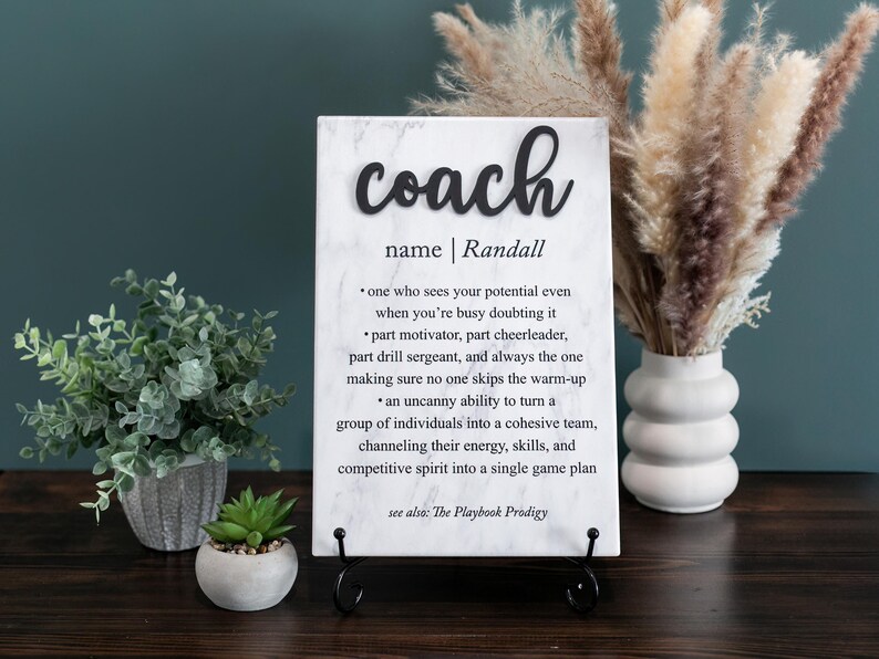 3D Coach Ceramic Tile Plaque Gift, Personalized Thank You Present From ...