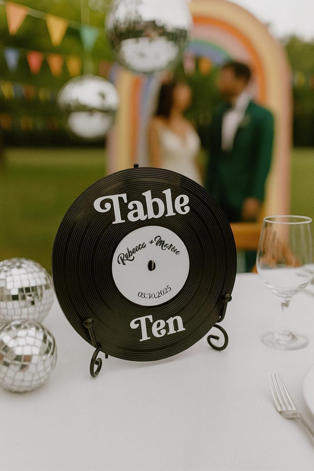 Retro Vinyl Record Wedding Table Numbers, Boho Vintage Acrylic ...