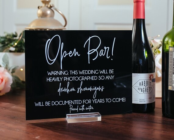 Open Bar Warning Drunken Shenanigans Documented for Years to - Etsy