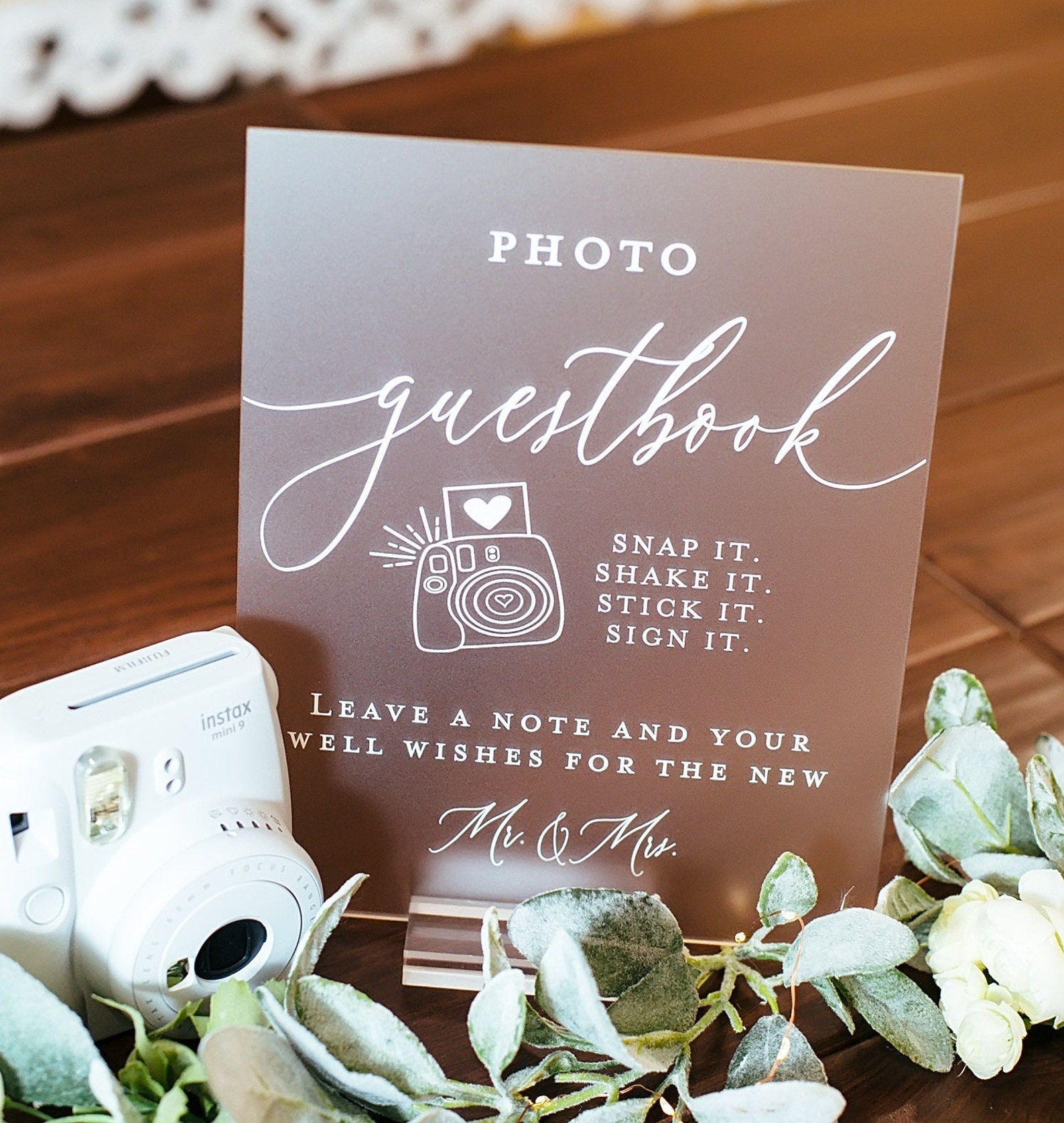 Photo Guestbook Snap It Shake It Stick It Sign It Acrylic - Etsy