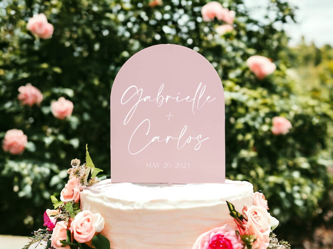 ARCH Acrylic Cake Topper, Personalized Name Wedding or Birthday Cake ...