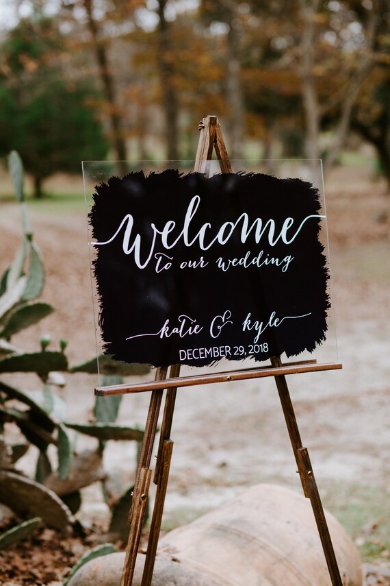 Clear Glass Look Acrylic Wedding Welcome Sign 18x24 Etsy