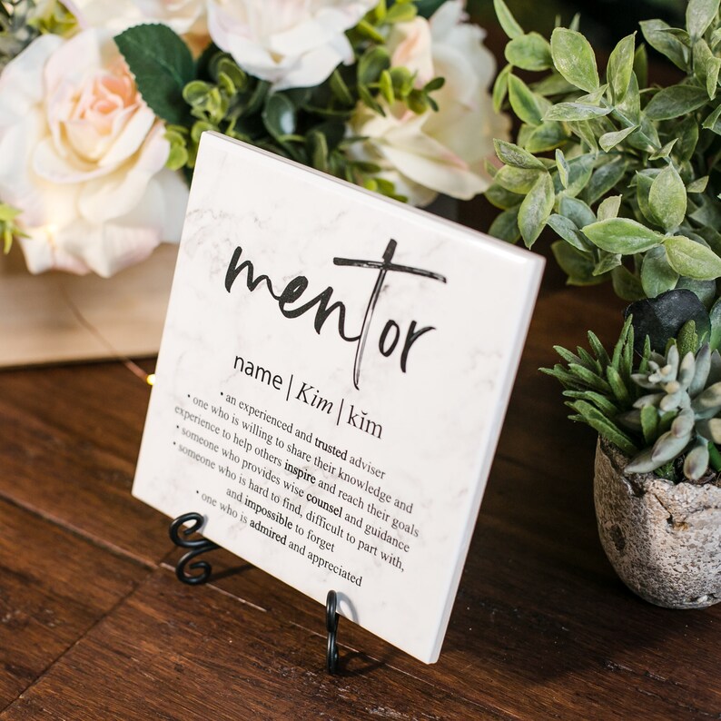 Marble Mentor Plaque With Stand Thank You Mentor Sign Custom - Etsy