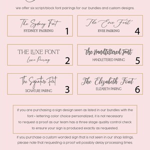 5"x7" ARCH Bundle Choose Your FONT Sign Set of Guestbook, Gifts Cards ...