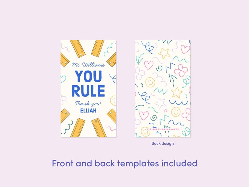 Teacher Appreciation Gift Tags: You Rule, Editable Printable - Etsy