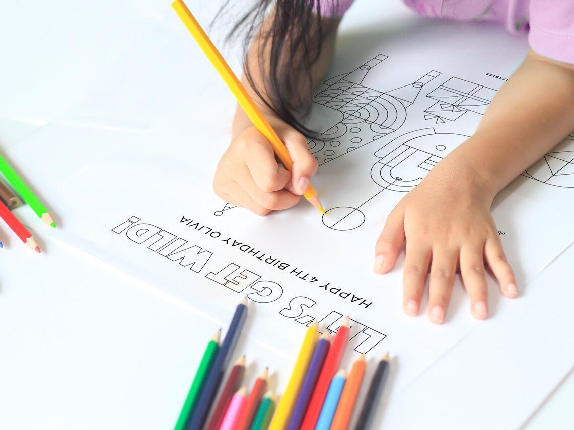 Party Animal Coloring Pages: Kids Birthday Art (editable Printable) - Etsy