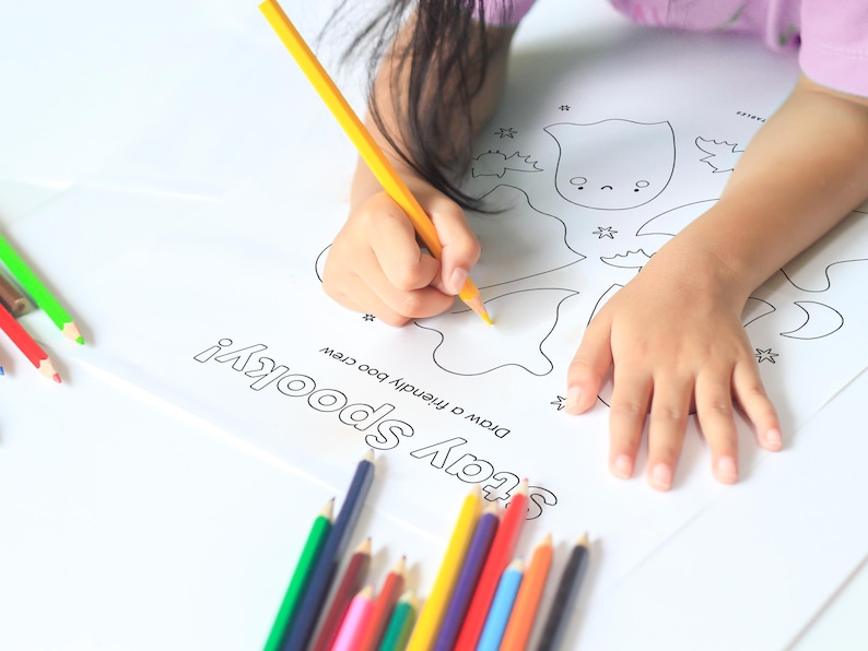 Halloween Coloring Pages: Boo Crew Art Activity (EDITABLE PARTY ...