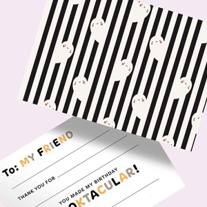 Halloween Birthday Thank You Card: Spooktacular Fill-in (EDITABLE ...