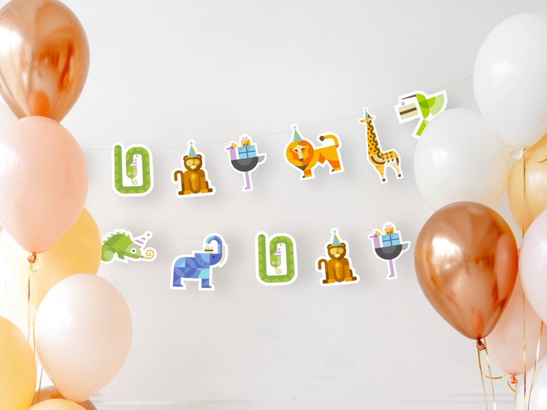 Party Animal Banner: Kids Birthday, Editable Printable - Etsy