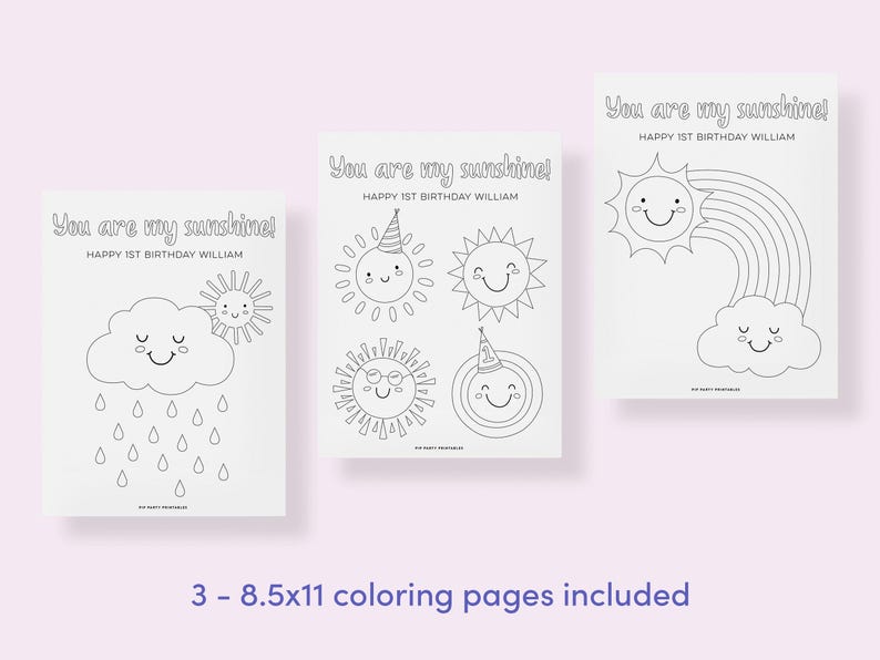 Coloring Pages, First Trip Around the Sun, Kids Birthday Party, Art ...