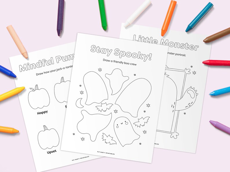 Halloween Coloring Pages: Boo Crew Art Activity (EDITABLE PARTY ...