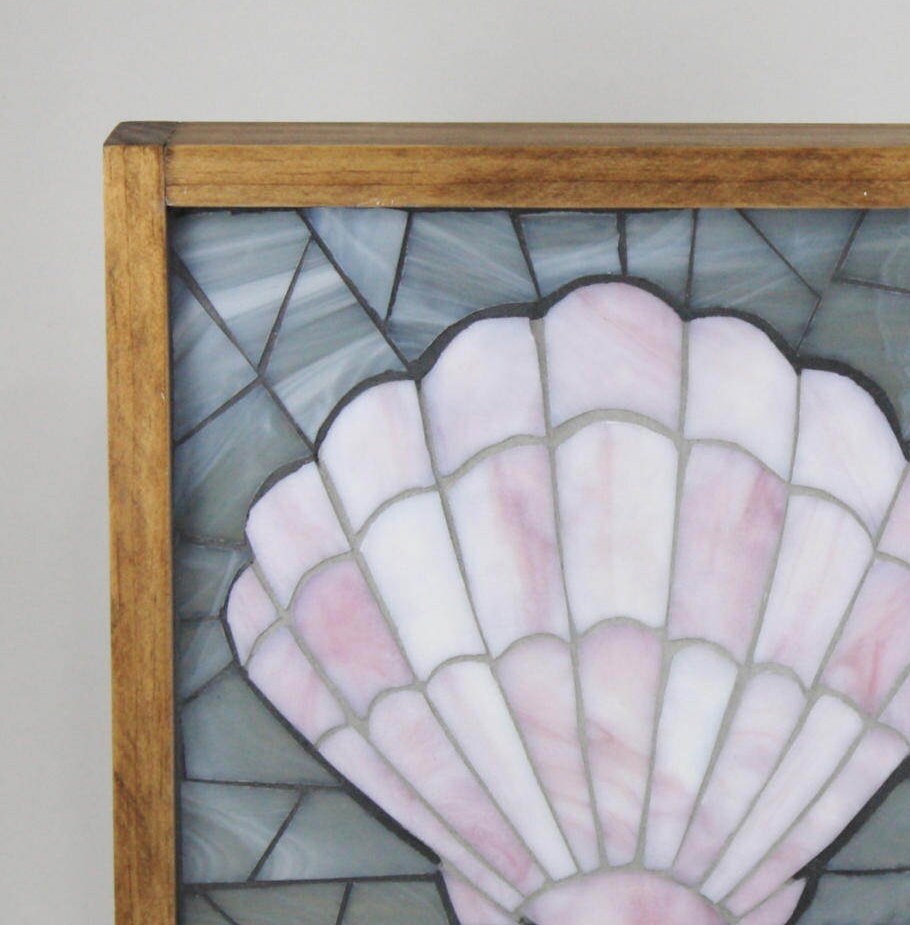 Stained Glass Mosaic Scallop Seashell Art - Etsy UK