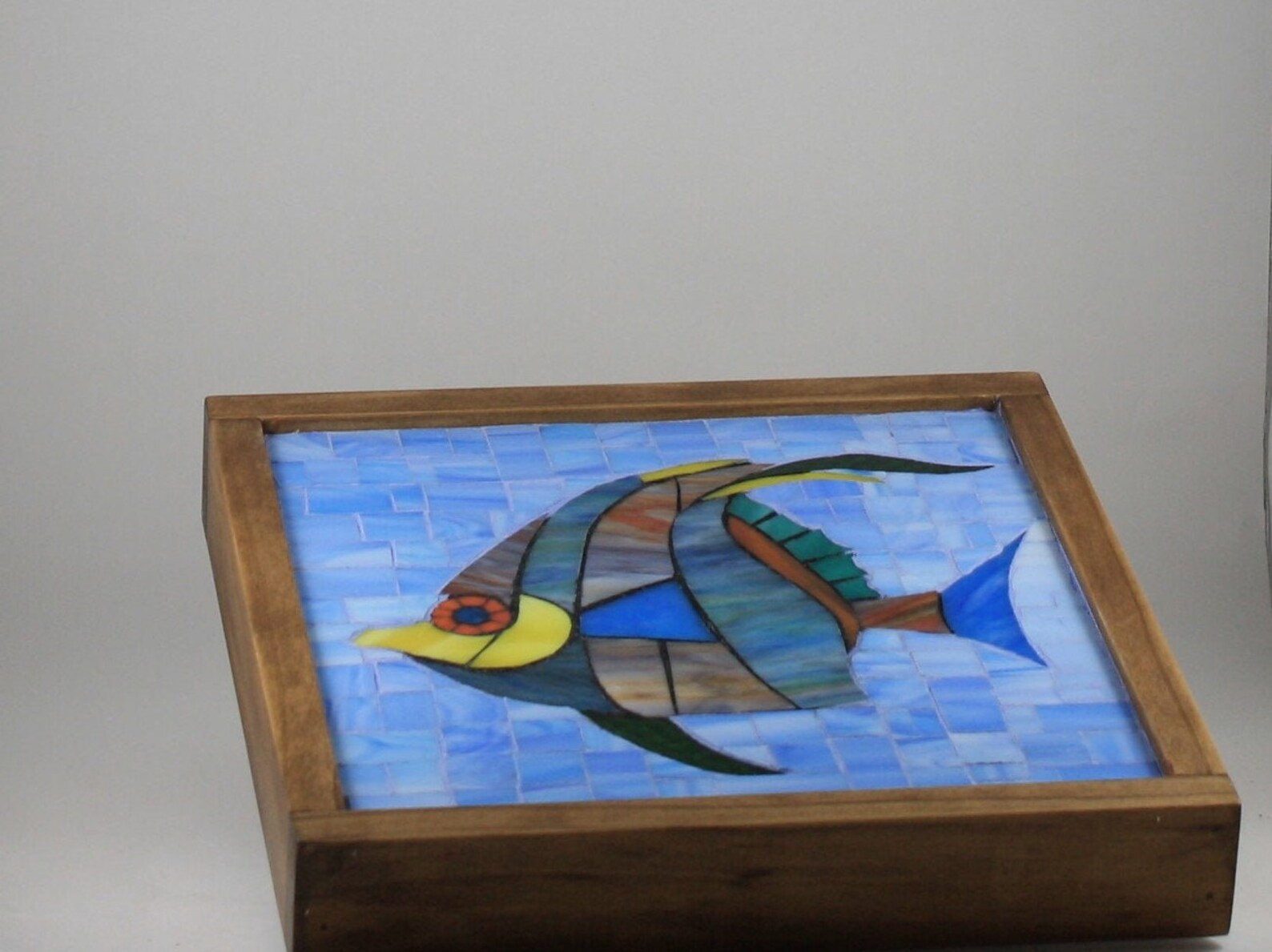 Tropical Fish Stained Glass Mosaic, Handcut Stained Glass Mosaic Art ...