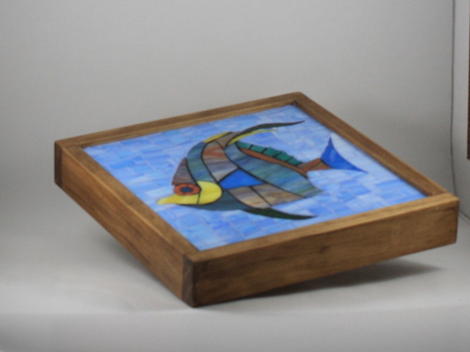 Tropical Fish Stained Glass Mosaic, Handcut Stained Glass Mosaic Art ...