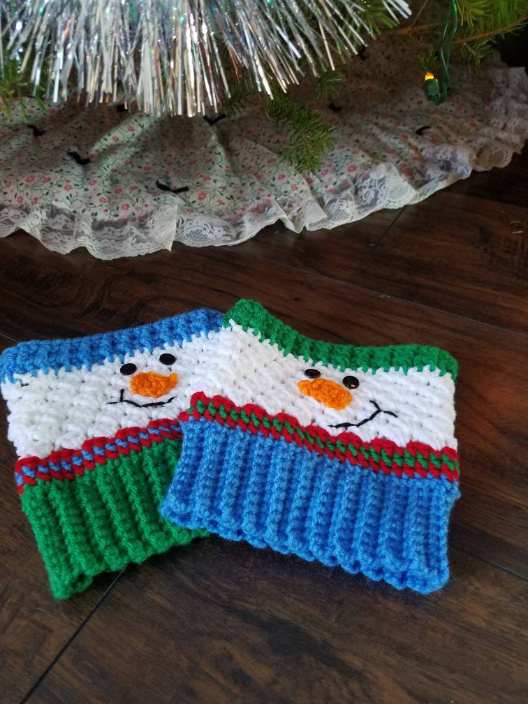 Snowman Boot Cuffs. Holiday Boot Toppers. Handmade in a Smoke - Etsy