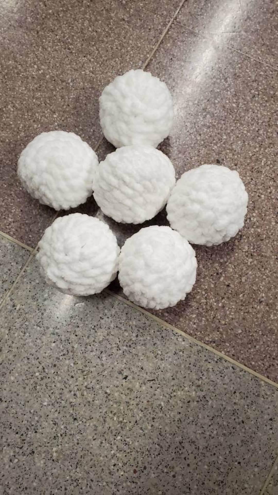 Crochet Snowballs/indoor Snowballs/handmade Snowballs. Set of Six ...