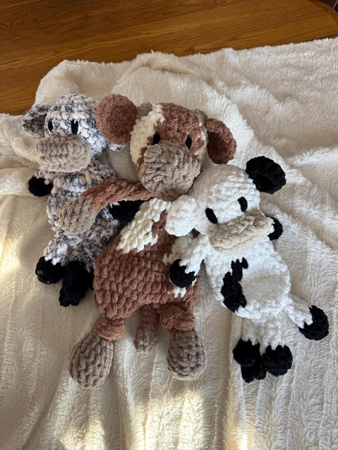 Cow Lovey. Cow Security Blanket. Farm Animal Blanket. Crochet Blanket ...