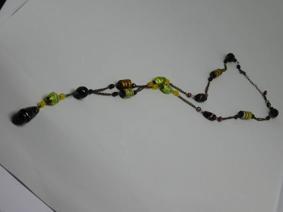 Venetian Glass Flapper Beads 1920s Murano Glass Beads - Gem