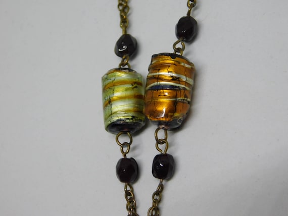 Venetian Glass Flapper Beads 1920s Murano Glass Beads - Gem