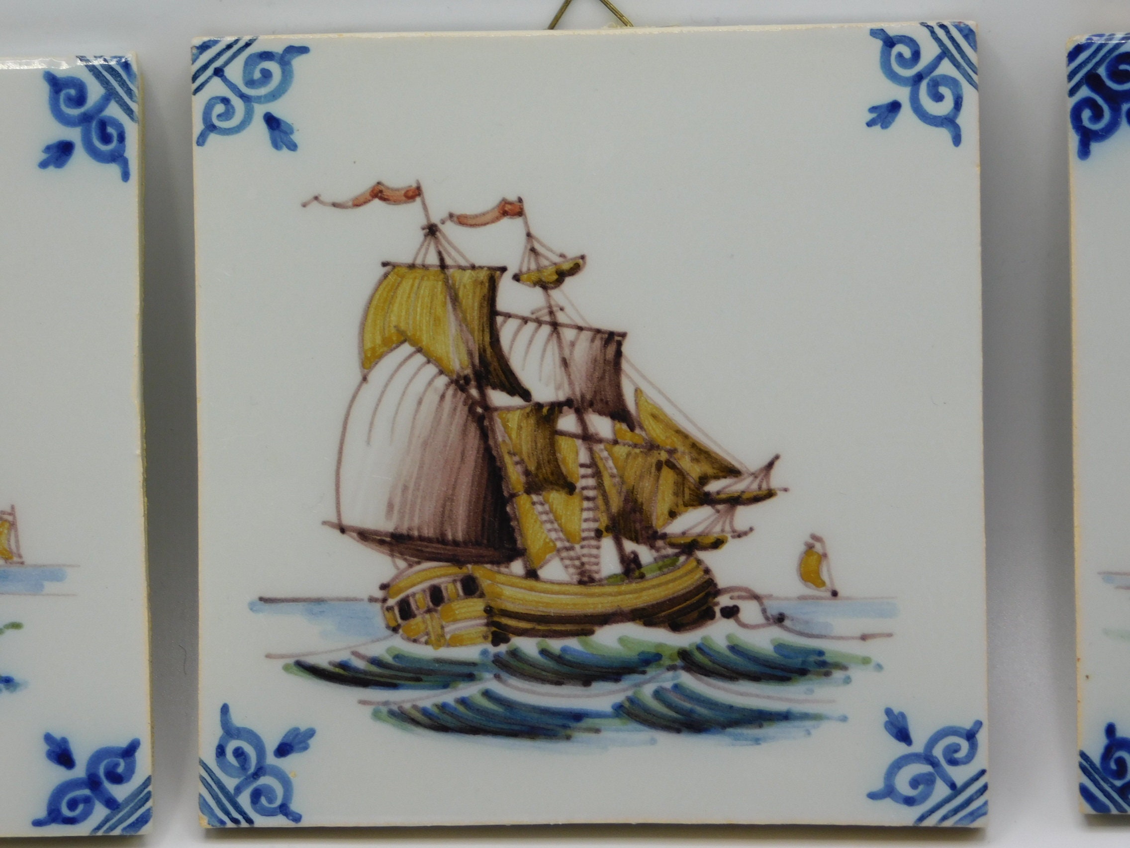 Dutch Delft Artist Painted Pottery Tiles Vintage Fully Signed - Etsy