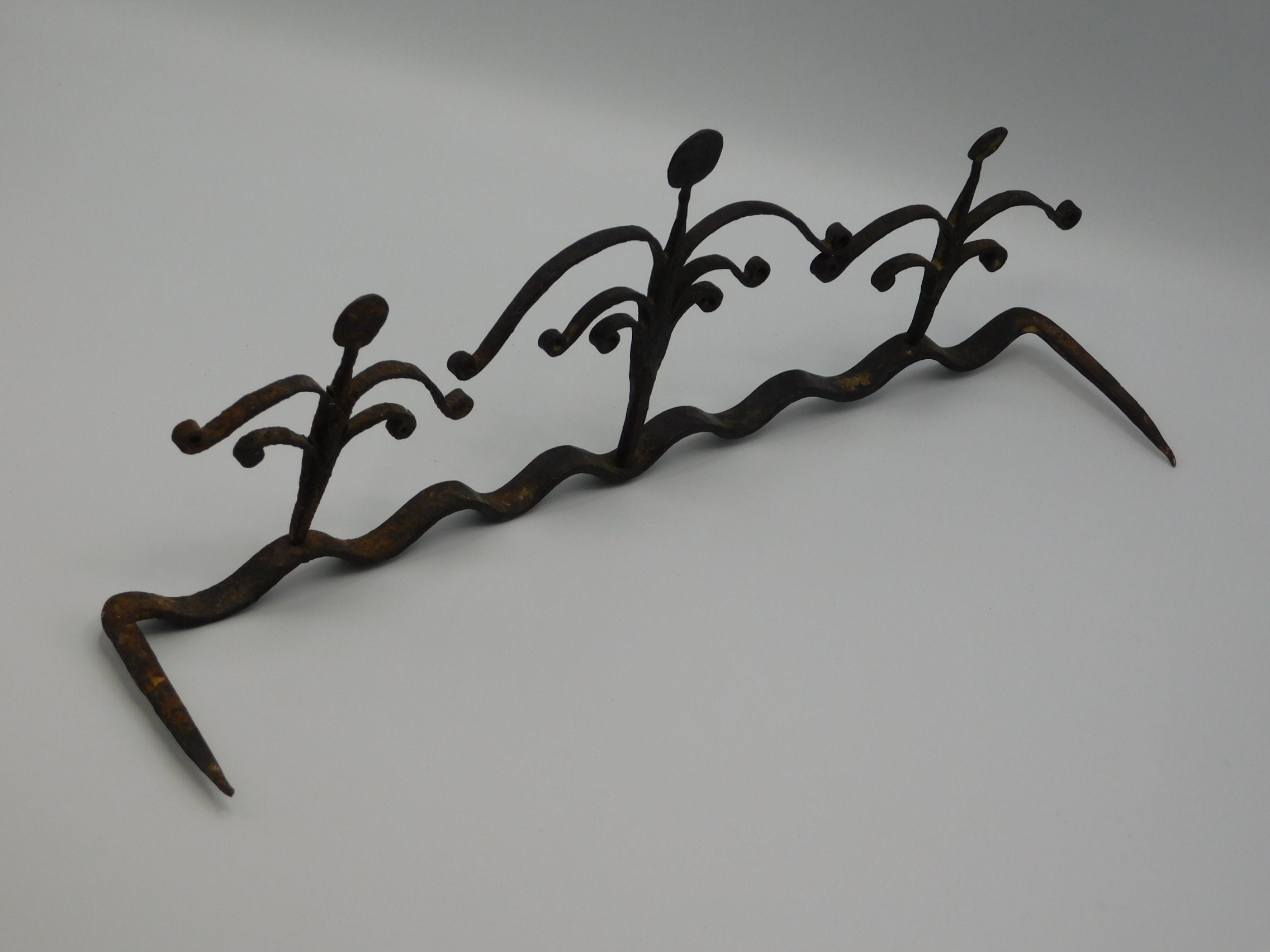 Colonial America 18th Century Hearth Utensil Hanger Hand Forged Iron ...