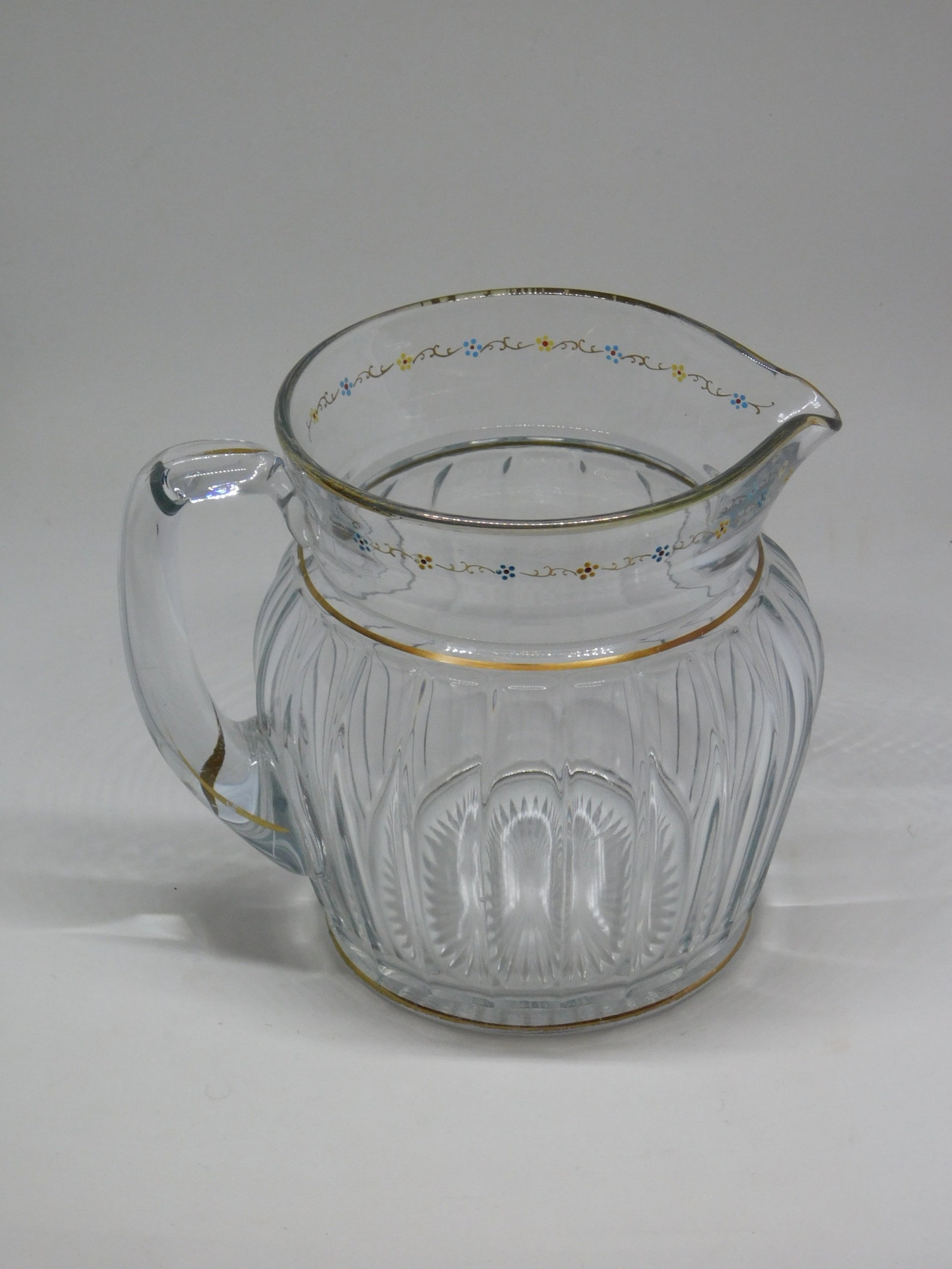 C1910 Heisey Glass Pitcher. Large 54 Oz With Hand Painted Enamel - Etsy