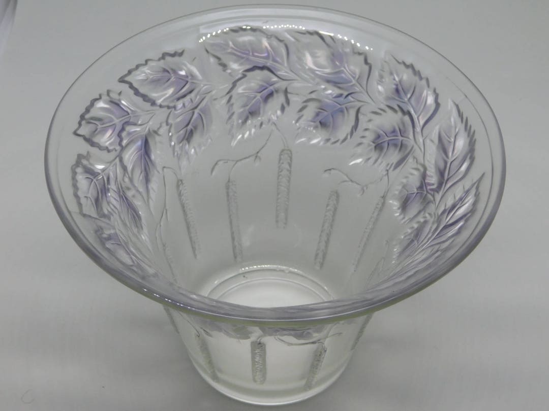 C1948 Barolac Inwald Vase “birch Leaves”, Crystal With Purple Wash - Etsy