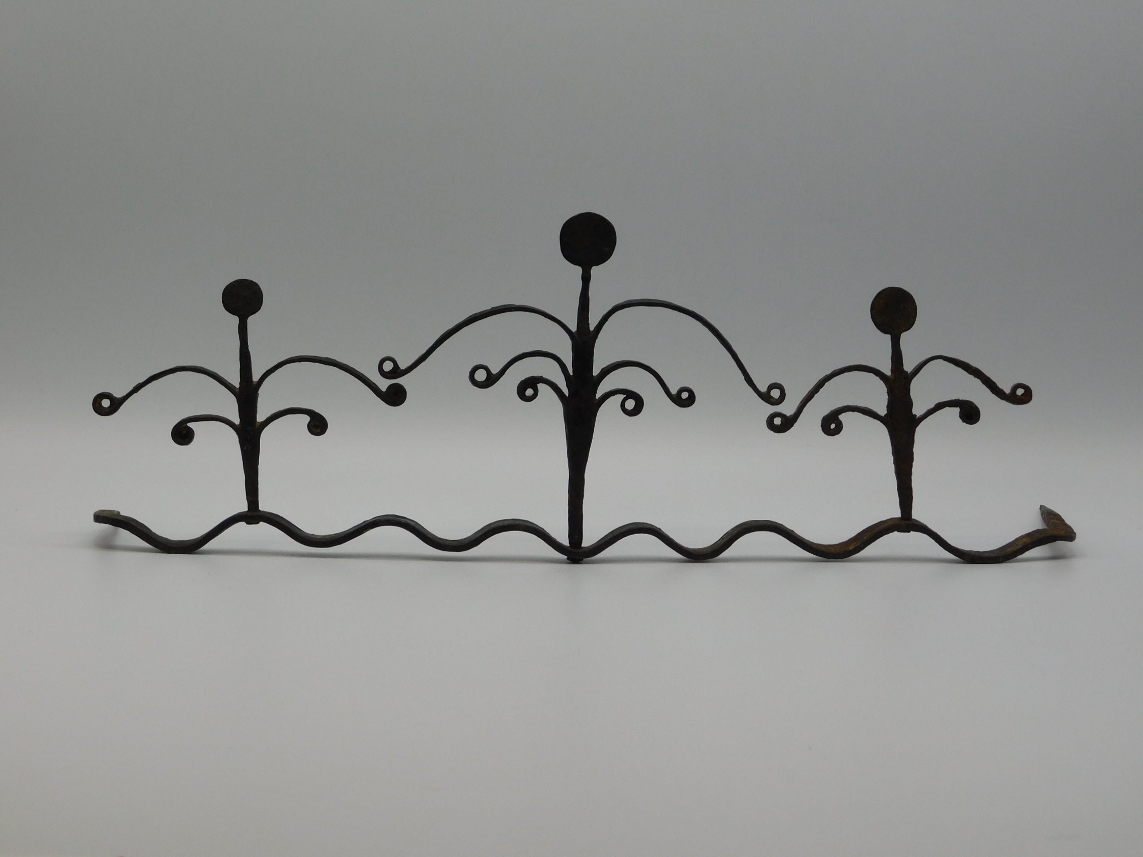 Colonial America 18th Century Hearth Utensil Hanger Hand Forged Iron ...