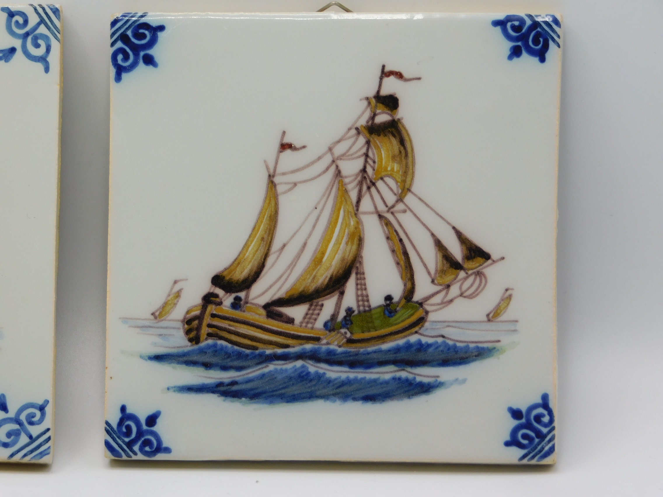 Dutch Delft Artist Painted Pottery Tiles Vintage Fully Signed - Etsy