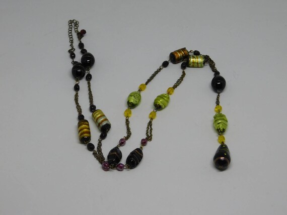 Venetian Glass Flapper Beads 1920s Murano Glass Beads - Gem