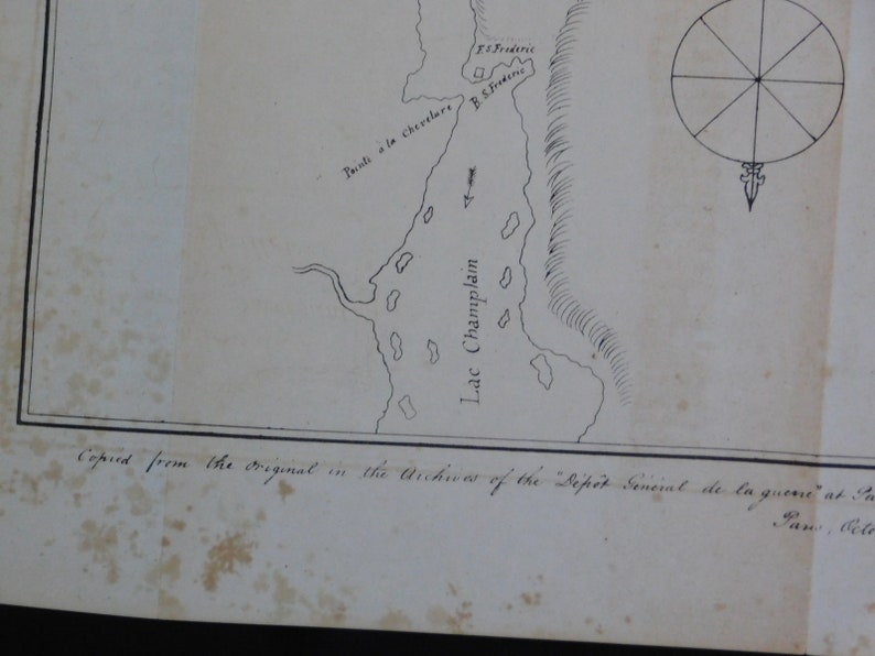 1758 Battle of Lake George Map, Printed C1850 by Avignon, Lake George ...