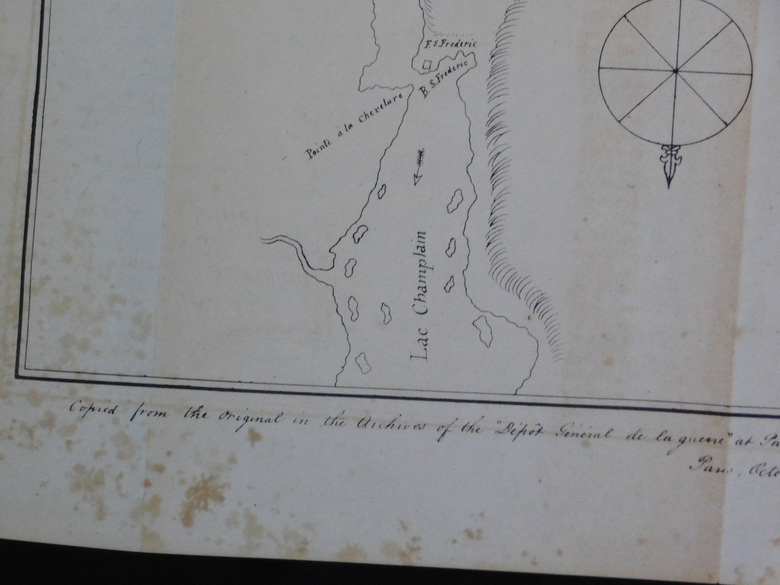 1758 Battle of Lake George Map, Printed C1850 by Avignon, Lake George ...