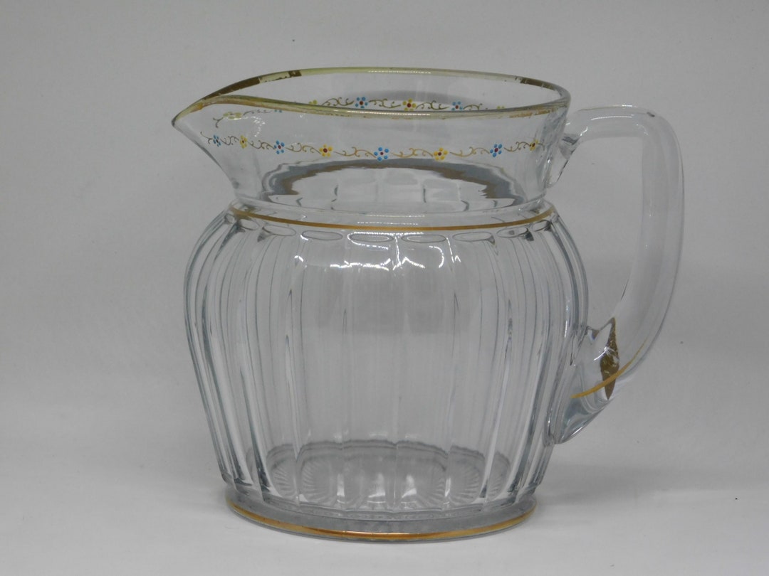 C1910 Heisey Glass Pitcher. Large 54 Oz With Hand Painted Enamel - Etsy