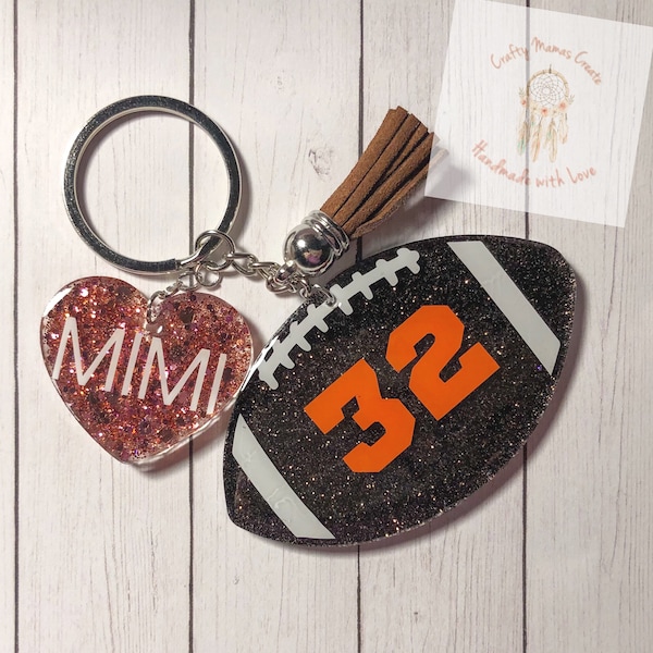 Football Keychain - Etsy