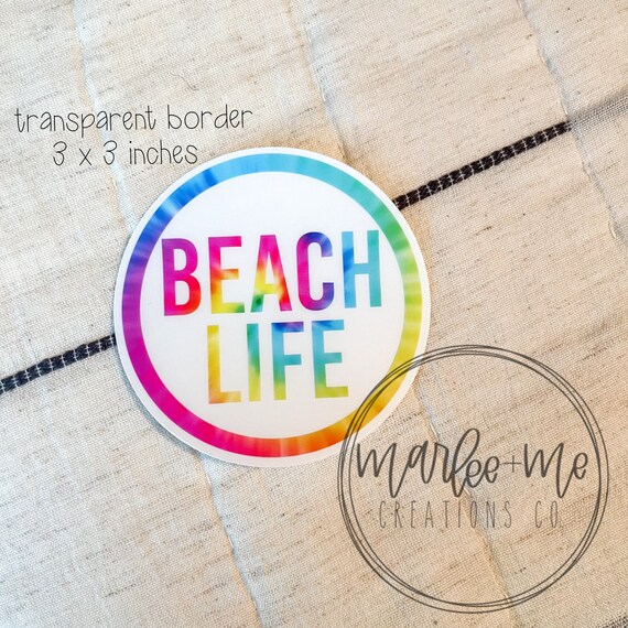 Beach Life Sticker Vinyl Sticker Waterproof and - Etsy