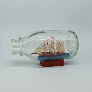 Mini Ship in a Bottle Miniature Ship in Bottle Beach House Decor ...