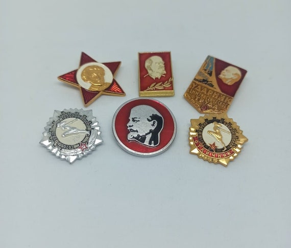 Soviet Badge Set Lenin Communist Badges Bag Accessory Badge | Etsy