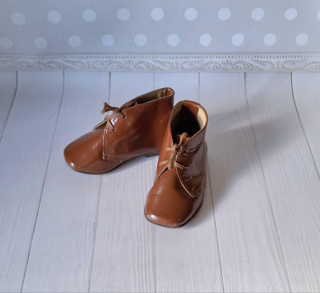 USSR Patent Leather Kids Boots Vintage Leather Baby Boots Retro Boots ...