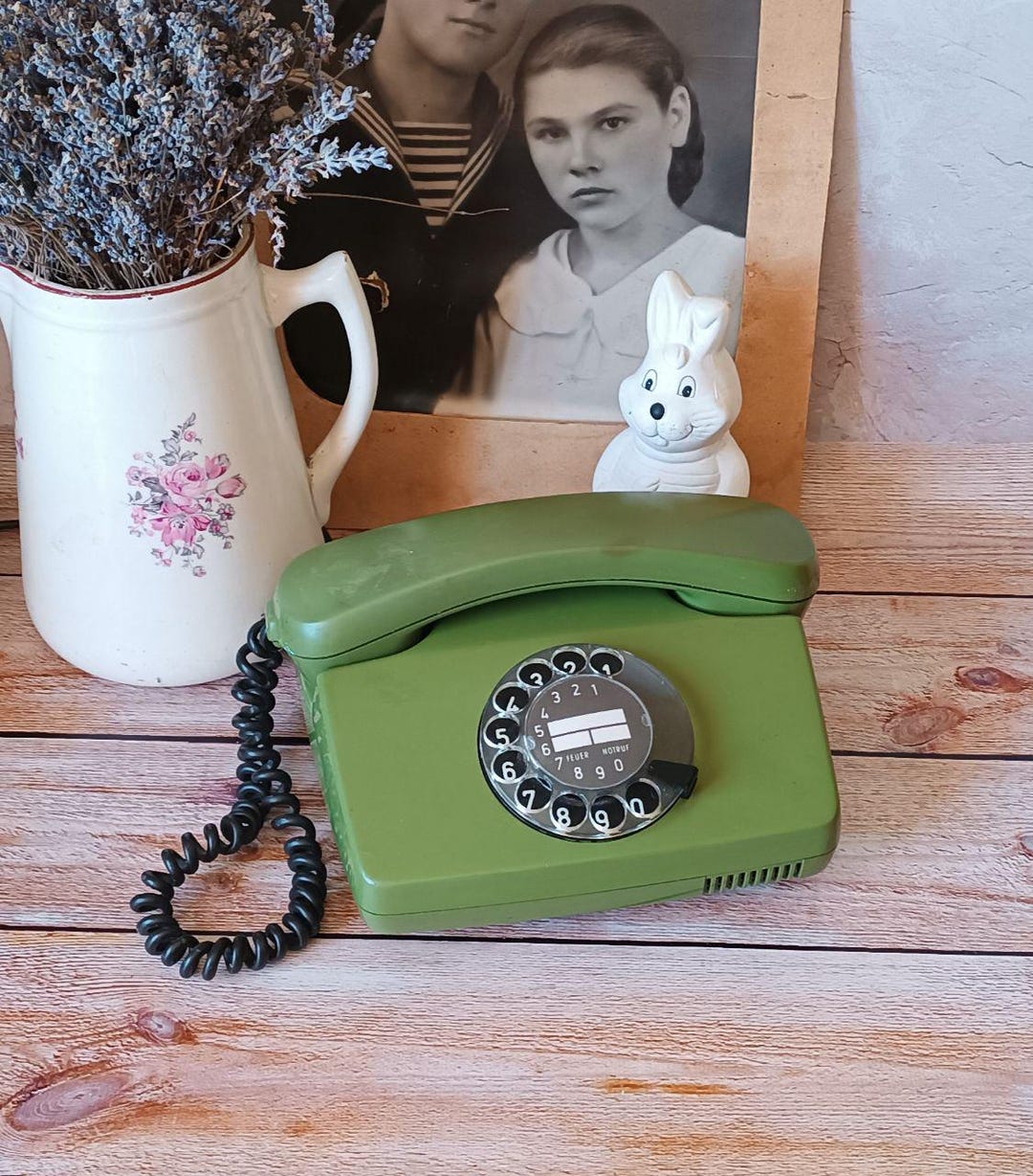 Vintage Green Telephone Retro Office Decor Old Phone Vintage Home Decor ...